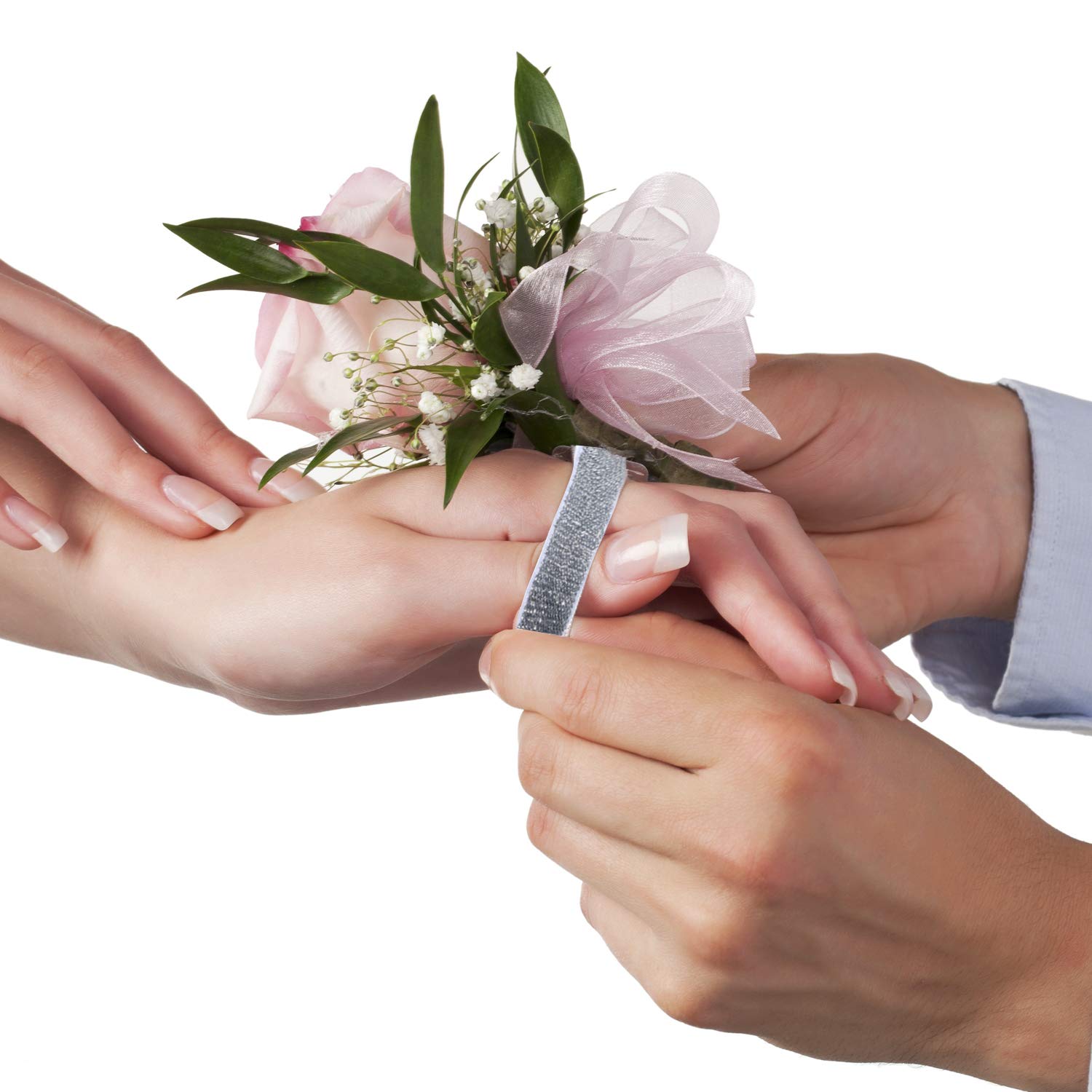 Elastic Wrist Corsage Bands, Elastic Wristlets for Wedding Prom Flowers (72 Pieces)