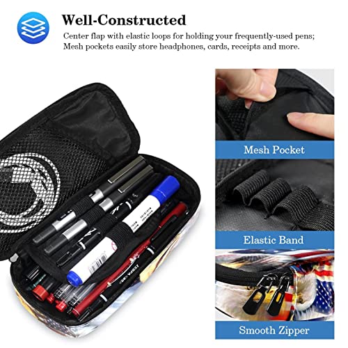 Kigauru School Backpack for Teens Girls Boys, American Flag Bald Eagle Bookbag Travel Daypack Pencil Case, Multicolor 02, 29.4x20x40cm/11.5x8x16 in