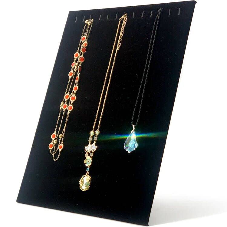 BUOOKCY 15 Inches Tall Necklace Display Stand, Necklace Display Stands for Selling,Black Velvet Jewelry Display Stand.(2 Pack)