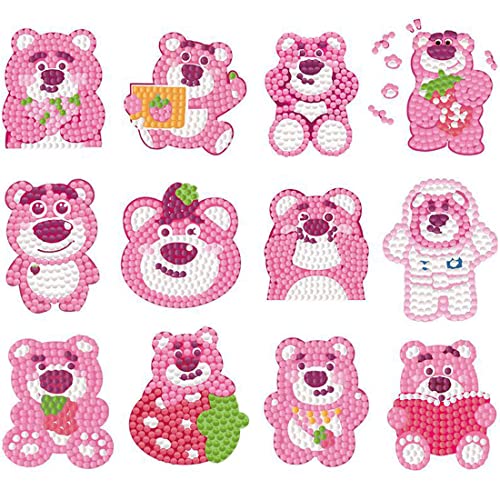 DDYUNLY 5D Diamond Painting Sticker Kits for Kids, Cartoon DIY Diamond Art Animal Sticker for Girls Boys Beginner Diamond Painting Kits, Cute Digital Diamond Paint for Children