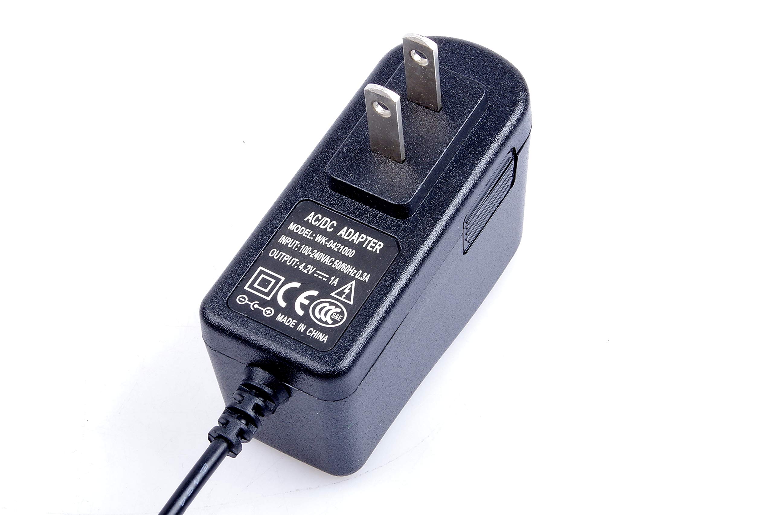 LIVISN DC 4.2V 1A Power Adapter Li-ion Battery Charger with LED Indicator 5.5x2.5 2.1mm Interface Suitable for Suitable for 3.7V 4.2V Lithium Battery