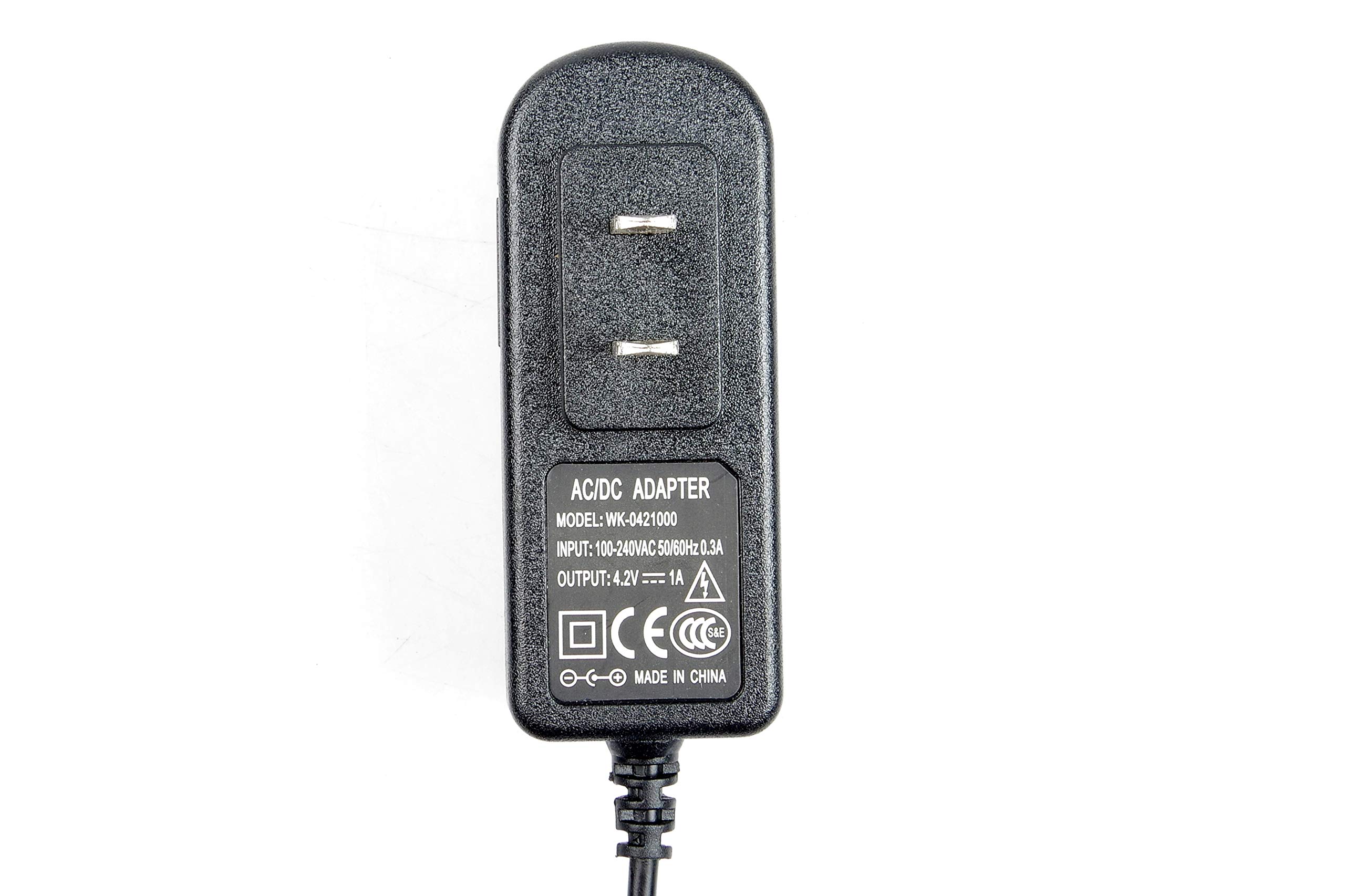 LIVISN DC 4.2V 1A Power Adapter Li-ion Battery Charger with LED Indicator 5.5x2.5 2.1mm Interface Suitable for Suitable for 3.7V 4.2V Lithium Battery