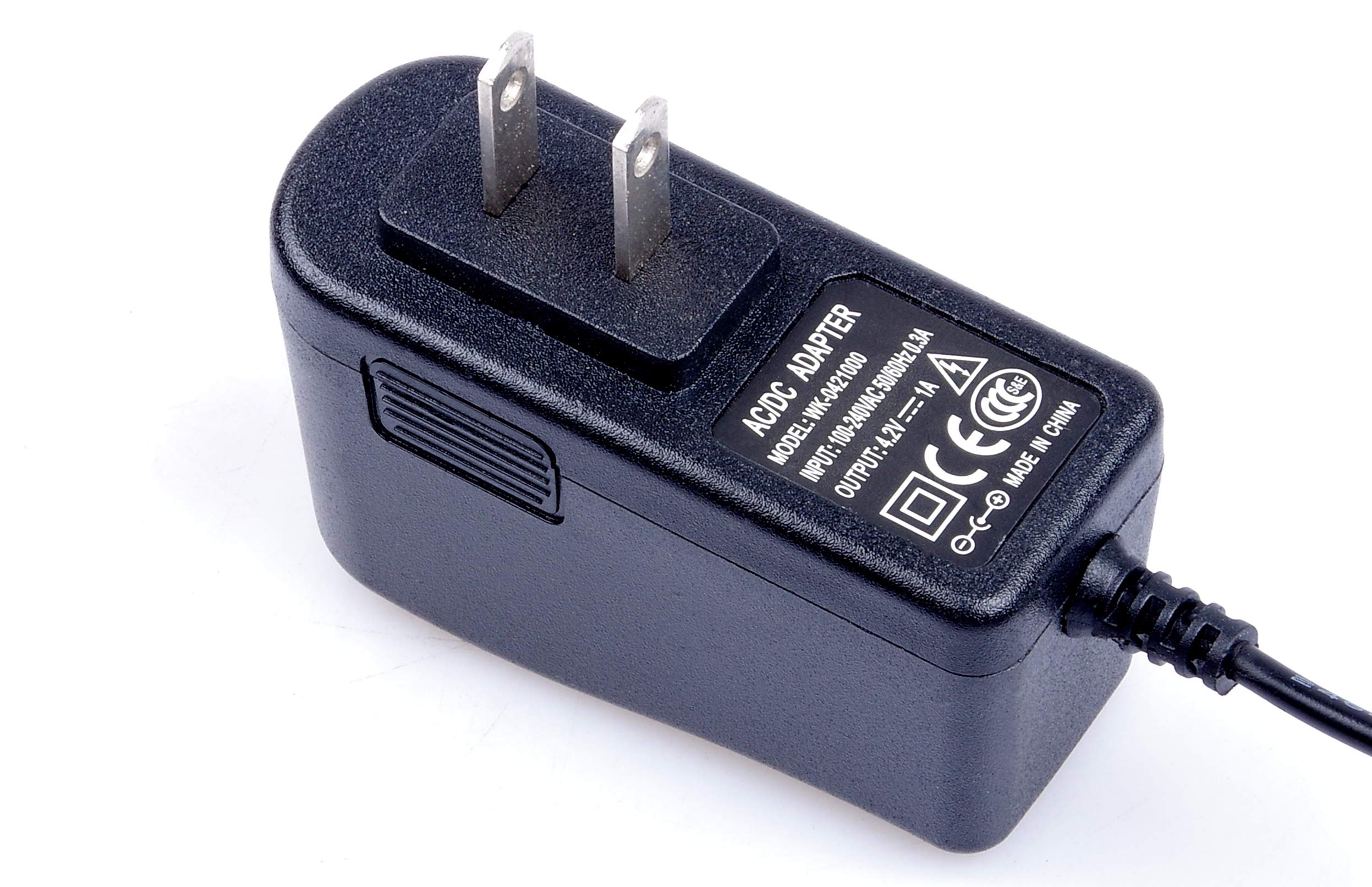 LIVISN DC 4.2V 1A Power Adapter Li-ion Battery Charger with LED Indicator 5.5x2.5 2.1mm Interface Suitable for Suitable for 3.7V 4.2V Lithium Battery