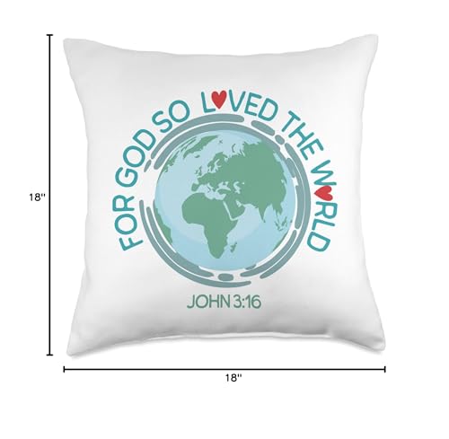 Earth - For God So Loved the World John 3:16 Christian Faith Throw Pillow