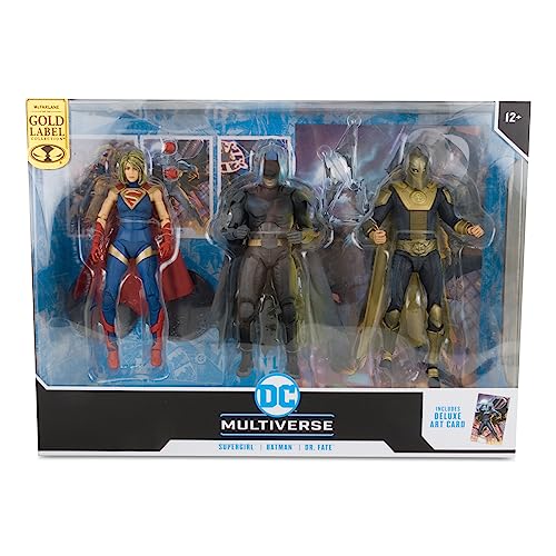 McFarlane Toys - DC Multiverse Batman, Supergirl & Dr.Fate (Injustice 2) 3pk, Gold Label, Amazon Exclusive
