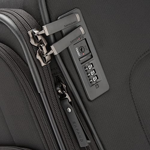 Samsonite Lineate DLX Softside Expandable Luggage with Spinner Wheels, Black, Large Checked