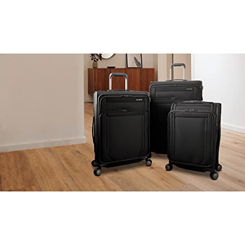 Samsonite Lineate DLX Softside Expandable Luggage with Spinner Wheels, Black, Large Checked