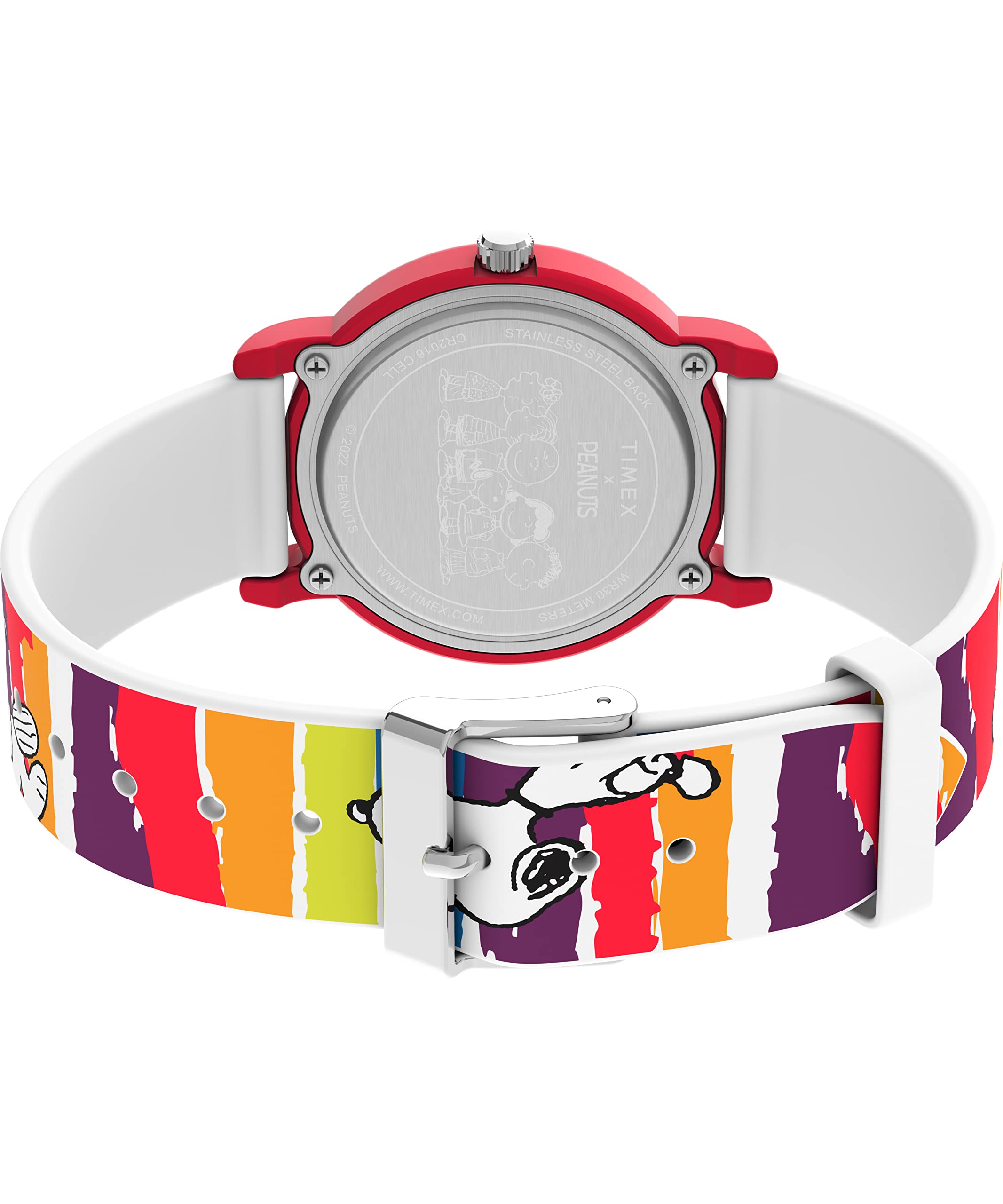 Timex X Peanuts Unisex Weekender 36mm Watch - White Strap White Dial Red Case