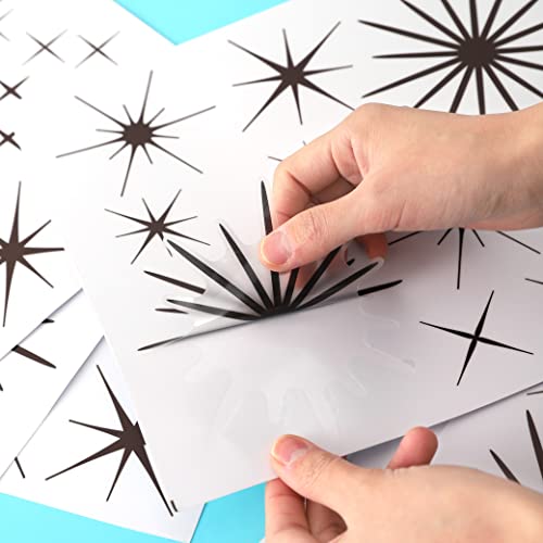 Star Twinkle Wall Stickers - Removable Wall Decals - Star Wall Decals, Space Wall Sticker, Space Theme Room Wall Decals (Black Star Wall)