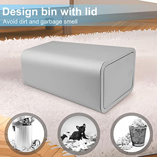 Odonata 3 Pack 10L / 2.6 Gallon Small Trash Can with Lid, Slim Garbage Can with Pop-Up Lid, Waste Basket for Bathroom, Kitchen, Bedroom, Powder Room, Craft Room, Office, College,RV.(Gray)