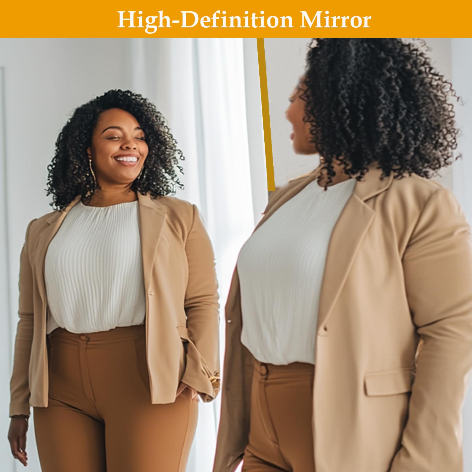 Dewfig Arched Full Length Mirror, 71"*30", Large Floor Mirrors with Stand, Full Body Mirror Standing Mirrors for Leaning Hanging Bedroom, Living Room,Dressing Room, Aluminum Alloy Frame, Gold
