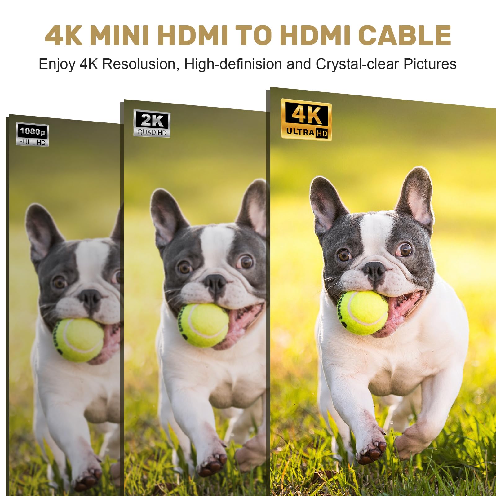 Tobysome Camera Mini HDMI to HDMI Cable Cord Wire Compatible with Nikon D7100/D6/D5/D850/D810A Sony HDR-XR500 Canon EOS RP/D80/90D/80D Cameras, High Speed 4K 60Hz HDMI 2.0 Cable, 4.9FT