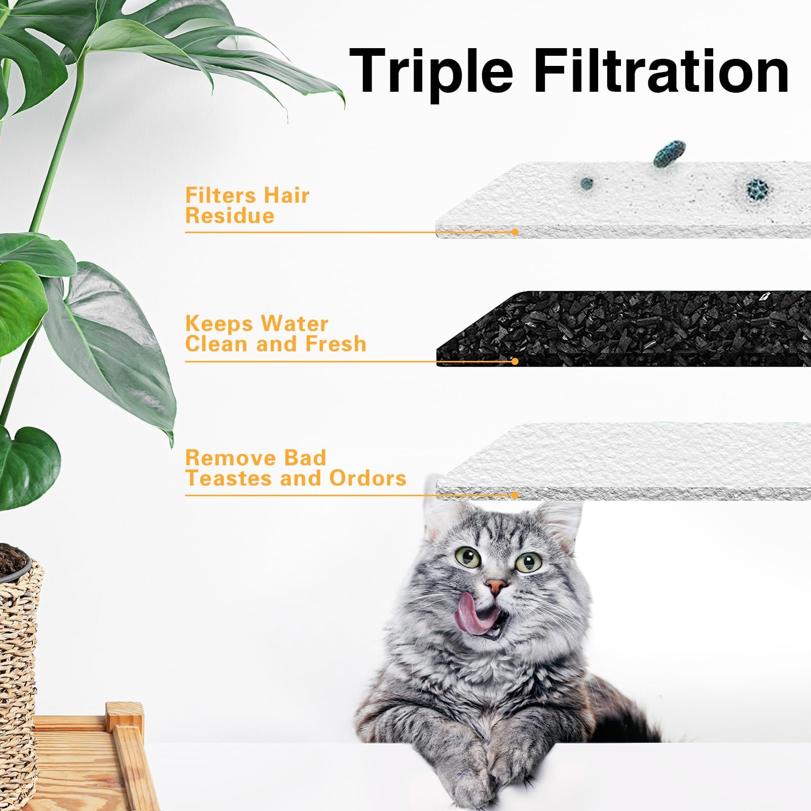 BENCMATE Cat Water Fountain Accessories - Filters 4 pcs