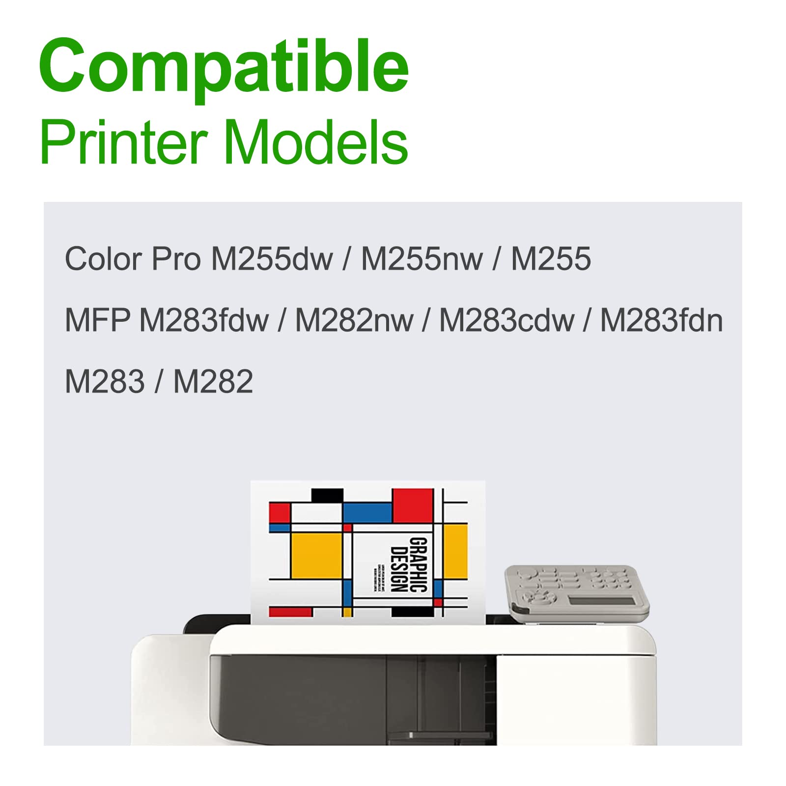 SINOPRINT Compatible Toner Cartridge Replacement for HP 206A W2110A 206X W2110X and for HP Color Pro MFP M283FDW M255DW M283CDW M283 M255 Printer Ink (Black Cyan Yellow Magenta, 4-Pack)