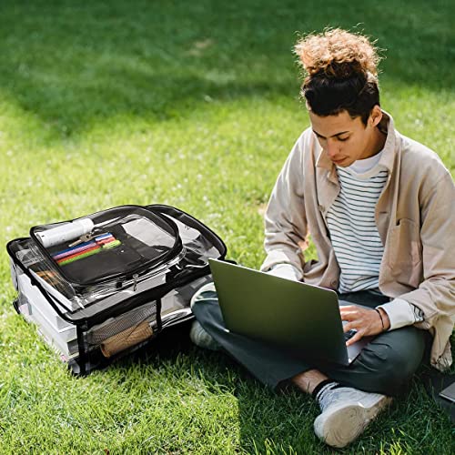 3PCS Large Capacity PVC Transparent Backpack Multi-Pocket Waterproof Bag Suitable For College Students To Work Outdoors