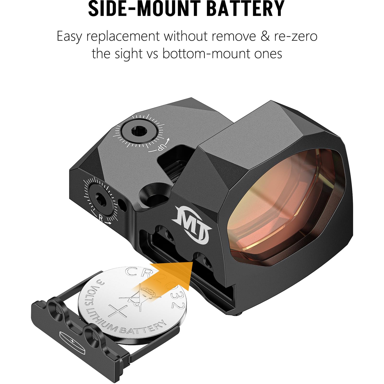 MidTen S01 Shake Motion Awake Red Dot Sight for RMR, Adapter for GL MOS & Picatinny Included, 3 MOA Pistol Scope Optics Sight for Full Size Handgun, 28mm Large Aspheric Lens 1500G Shockproof