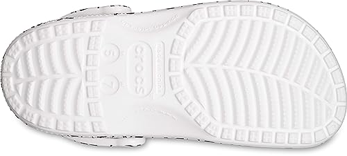 Crocs Unisex Classic Graphic Clogs, White/Black, Numeric_11 US Men