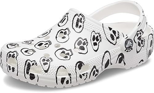 Crocs Unisex Classic Graphic Clogs, White/Black, Numeric_11 US Men