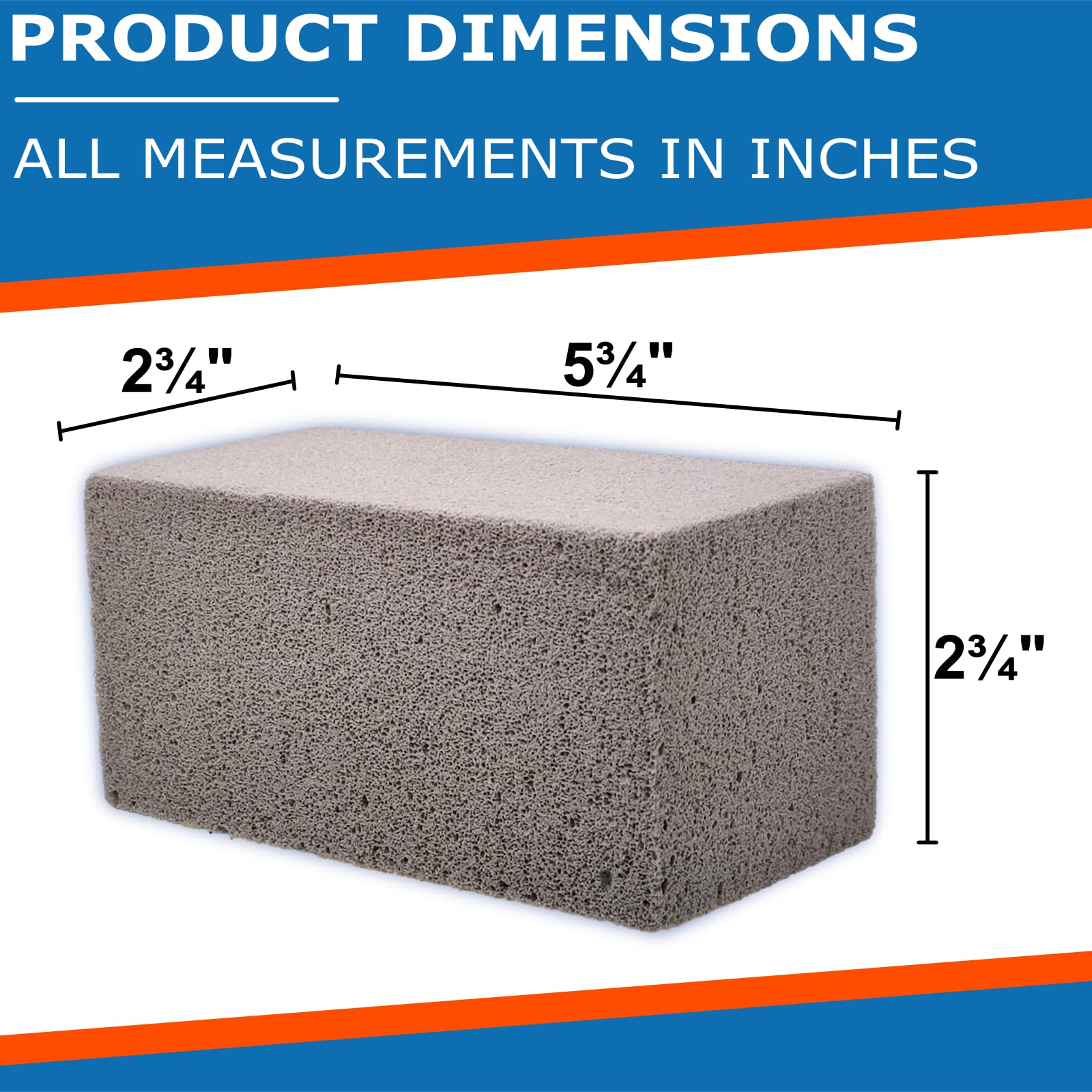 Pool-Whiz Pumice Block Pool Tile & Concrete Cleaner Pumice Stone for Cleaning Pools Spas & Water Features Pool & Spa Cleaner Pumice Block for Rust, Stains Build Up by Billy Buckskin Co. Pack of 2