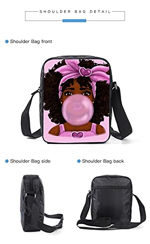 Children's Backpack-African Girl 3D Printed School Bag Set Childrens Backpacks With Shoulder Bag Pencil Bag Set 3pcs Set