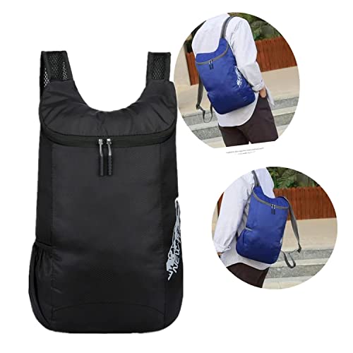 14L Hiking Backpack Lightweight Packable Hiking Daypack Water Resistant Lightweight Foldable Hiking Backpack for Travel Camping Outdoor Small Travel Outdoor Foldable Shoulder Bag (Black)