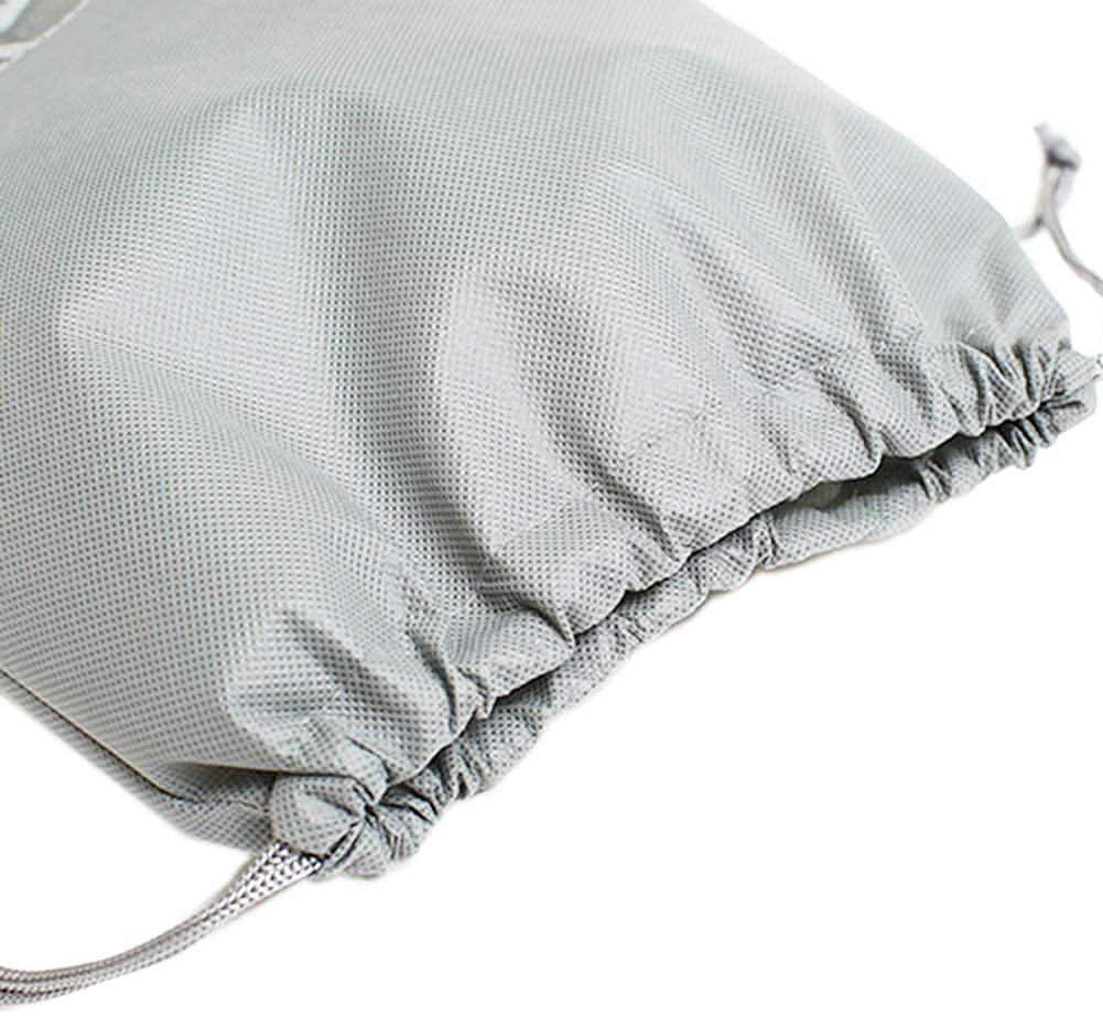 Medsuo 3pcs Breathable Large Non-Woven Drawstring Travel Shoe Bag with Transparent Slot for Men and Women for Boots High Heel Shoes and Sandals (Light Grey)