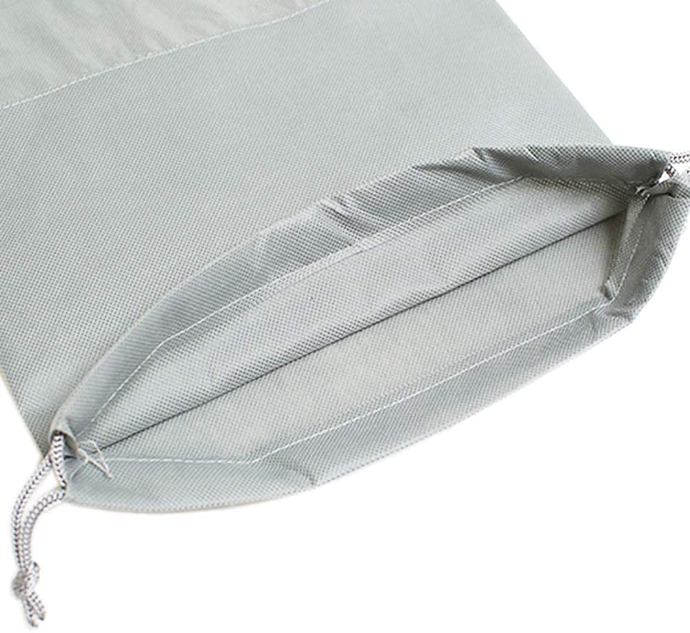 Medsuo 3pcs Breathable Large Non-Woven Drawstring Travel Shoe Bag with Transparent Slot for Men and Women for Boots High Heel Shoes and Sandals (Light Grey)