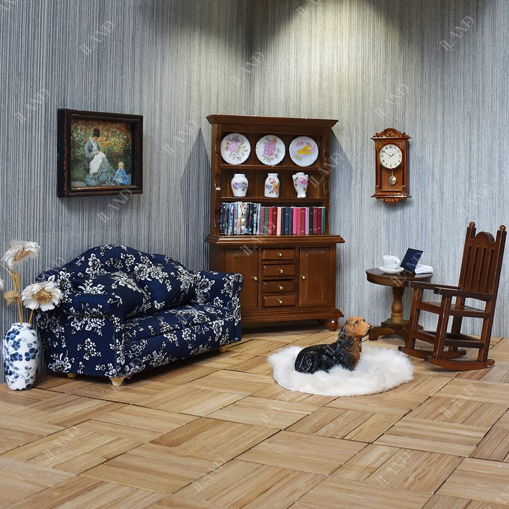 iland Dollhouse Pet of Mini Dog, 4pcs Realistic Miniature Figures, Hand Painted Tiny Dogs incl Cocker Spaniel, Dalmatian, Basset Hound & German Hunt Terrier on 1:12 Scale, Dog Cake Toppers