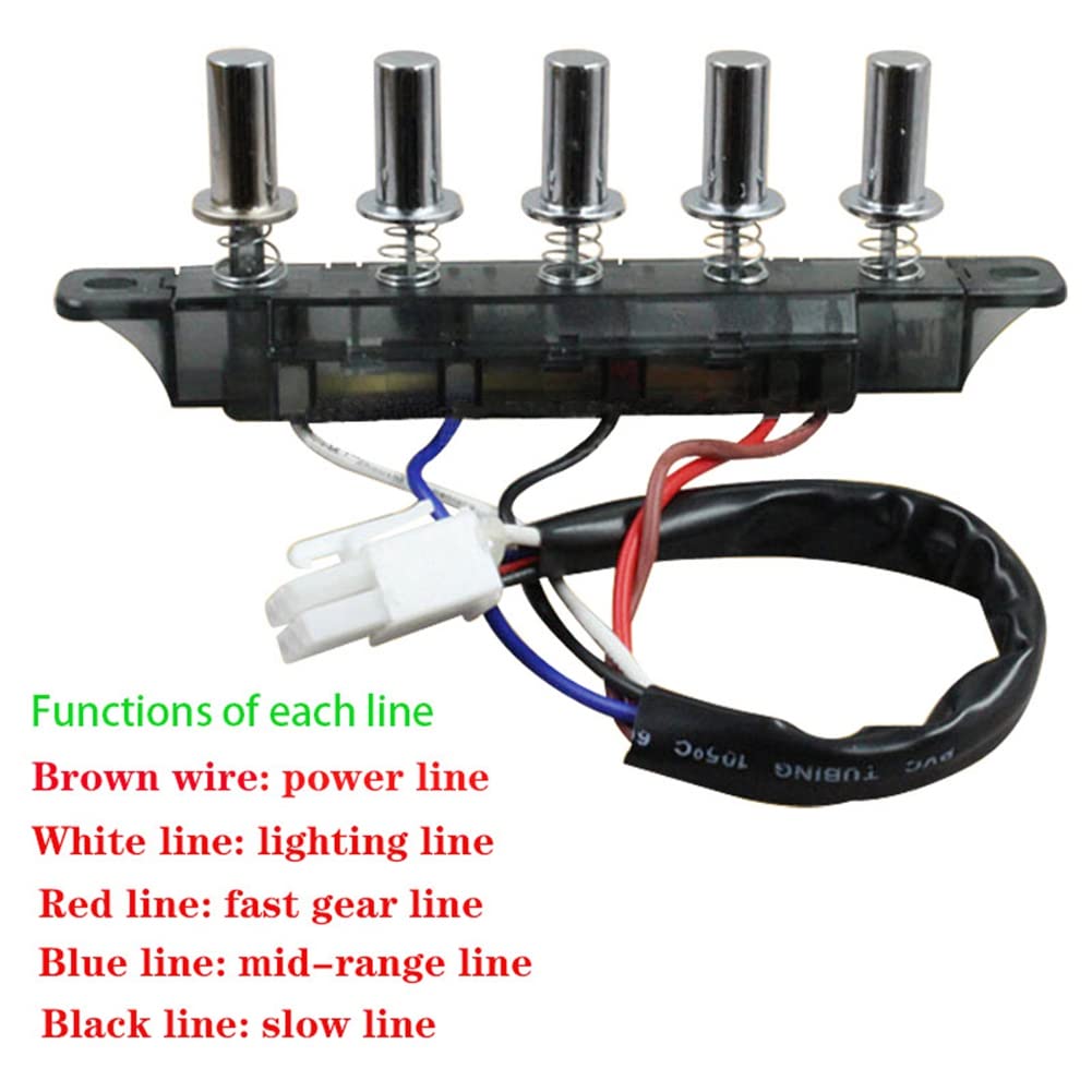 MACIMO 1 Piece Range Hood 5 Button Switch Range Hood Keyboard Switch Button Universal Accessories Switch Control Board Panel Controller