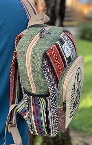 Unique design Himalaya Hemp Backpack Small Backpack Hippie Backpack Festival Backpack Hiking Backpack 100% Hemp|100 VEGAN| FAIR TRADE | Handmade with Love.