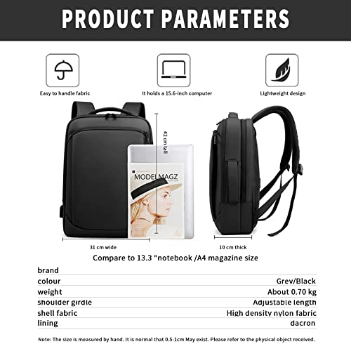 Travel Laptop Backpack,Business Anti Theft Water Resistant Laptop Backpack with USB Charging Port,Durable Fashion College School Computer Bag for Men,Casual Daypack Fits 15.6'' Notebook & Tablet