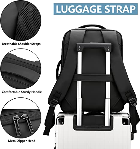 Travel Laptop Backpack,Business Anti Theft Water Resistant Laptop Backpack with USB Charging Port,Durable Fashion College School Computer Bag for Men,Casual Daypack Fits 15.6'' Notebook & Tablet
