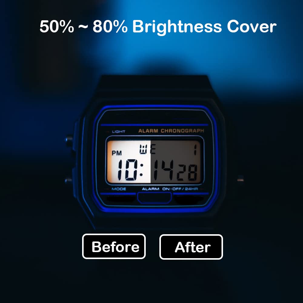 11.8x8.2 inches Light Dimming Stickers Adhesive Film Light Blocking Cover Filter for Electronics, Alarm Clock, Monitor, LED Light, LCD Panels, 4 Pieces