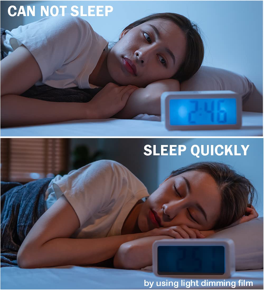 11.8x8.2 inches Light Dimming Stickers Adhesive Film Light Blocking Cover Filter for Electronics, Alarm Clock, Monitor, LED Light, LCD Panels, 4 Pieces