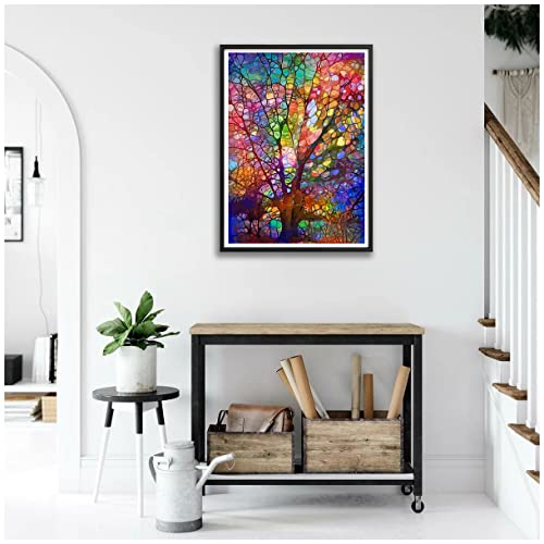 Cross Stitch Kits for Adults - Stamped Cross Stitch Kits,DIY Painted tree Needlepoint Kits for Adults Beginners Counted Embroidery Kits Cross Stitch Supplies Patterns Crafts Decor(11.8X15.7inch)