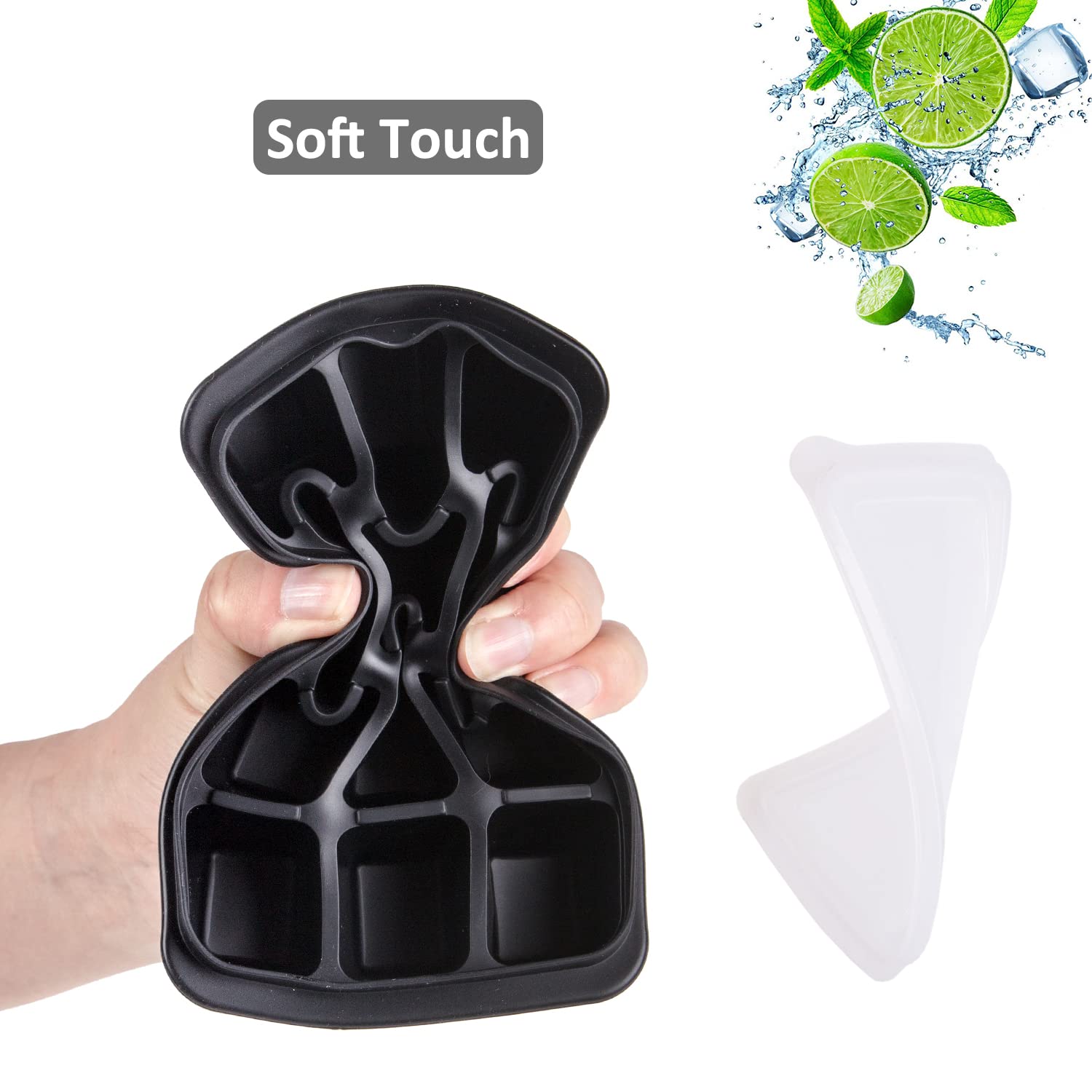 Silicone Ice Cube Trays with Lid for Freezer 3 Pack, Annaklin 12-Grid Easy Release Stackable Small Ice Trays Ice Cube Molds for Cocktail, Whiskey, Chocolate, Flexible & Removable Lids, BPA Free, Black
