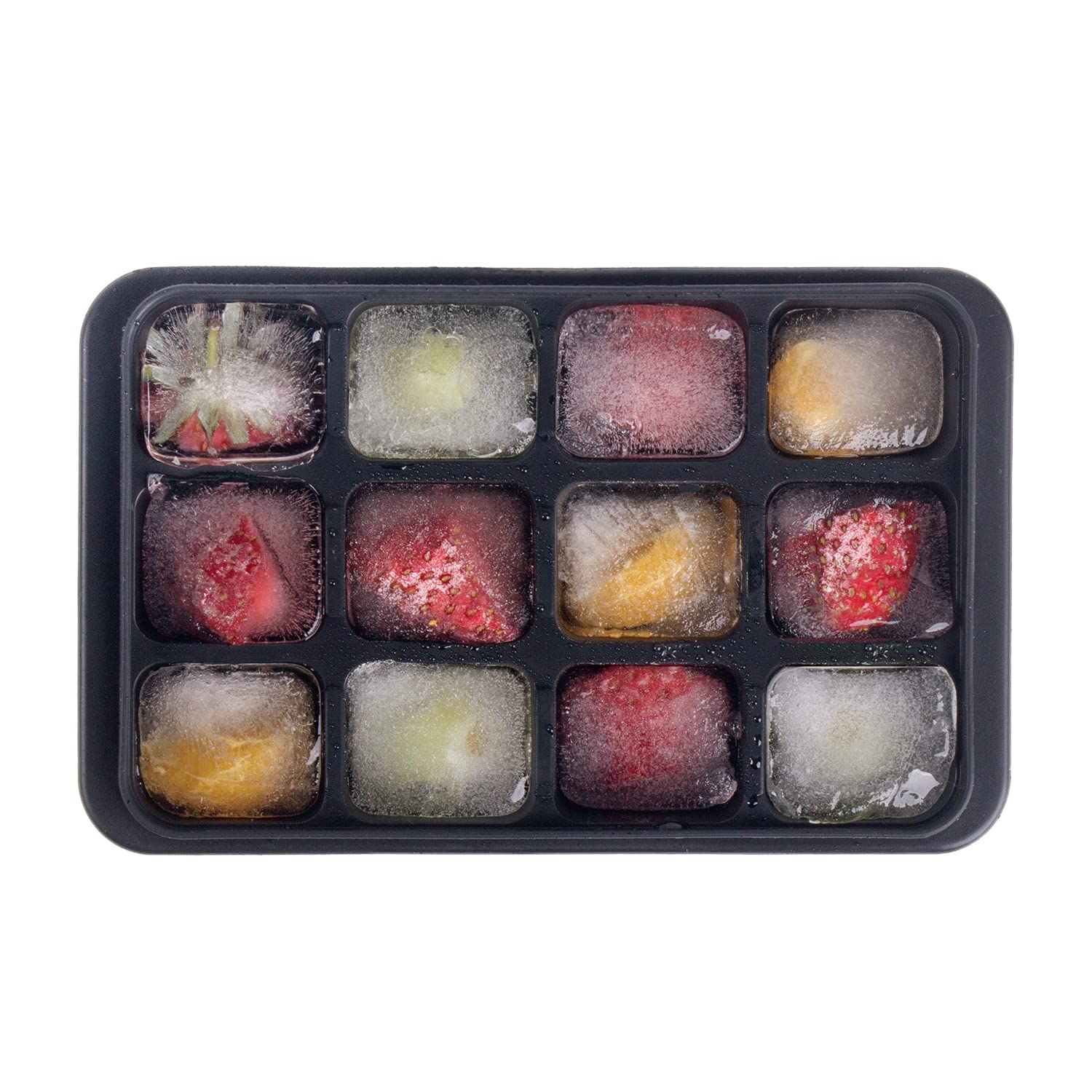 Silicone Ice Cube Trays with Lid for Freezer 3 Pack, Annaklin 12-Grid Easy Release Stackable Small Ice Trays Ice Cube Molds for Cocktail, Whiskey, Chocolate, Flexible & Removable Lids, BPA Free, Black