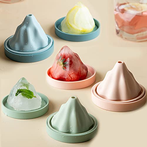 Large Whiskey Ice Cube Molds, Cocktail Ice Cube Tray, Silicone Ice Mountain Shaped Ice Molds, Fun Shapes Candy Molds, Big Ice Mold for Cocktails, Whiskey, Bourbon, Candy, Chocolate BPA Free 3 Pack