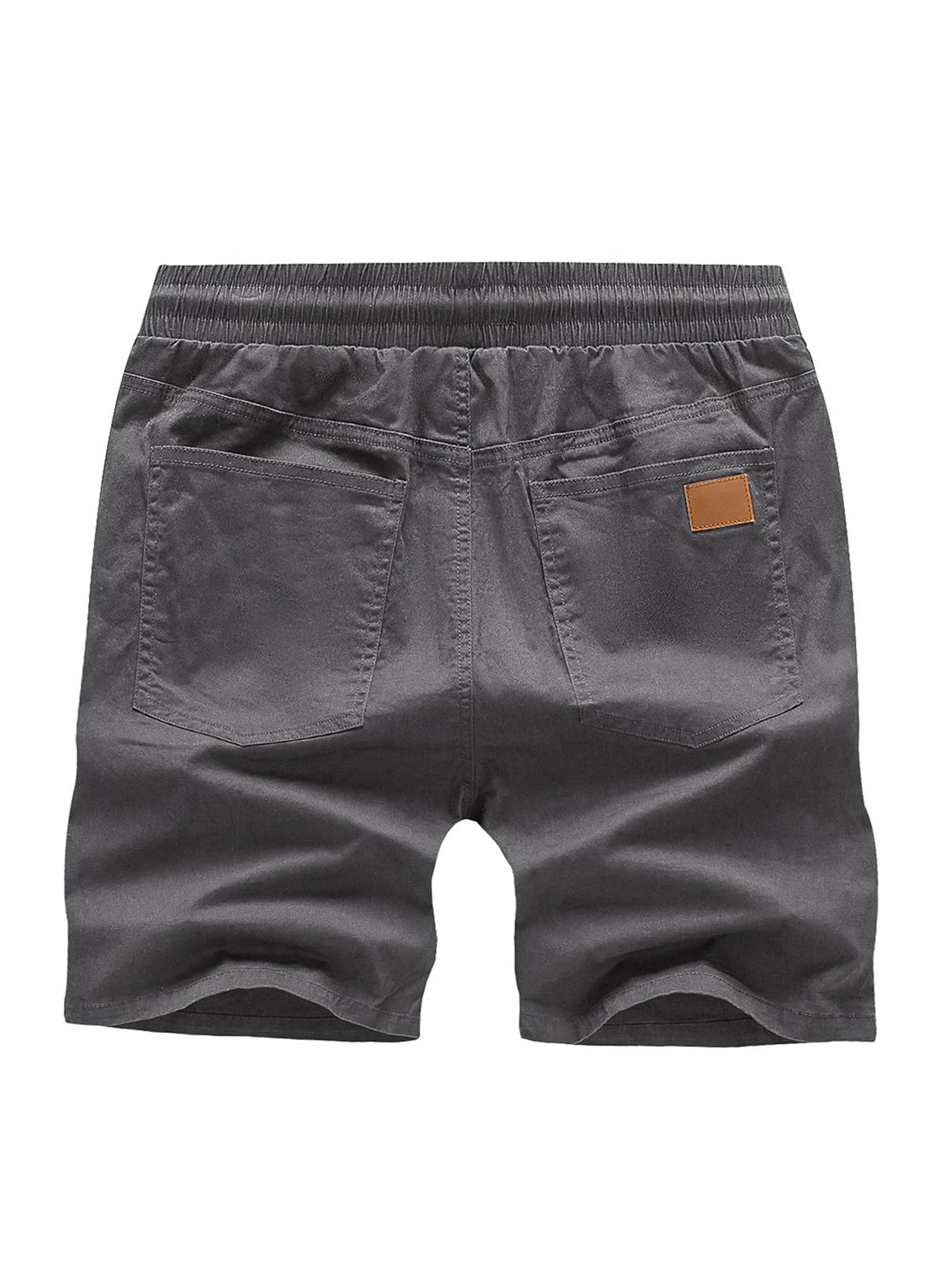 JMIERR Mens Casual Shorts - Cotton Linen Drawstring Summer Beach Stretch Twill Chino Golf Dress Shorts Shorts with Pockets Elastic Waist, 2XL, A1 Grey2