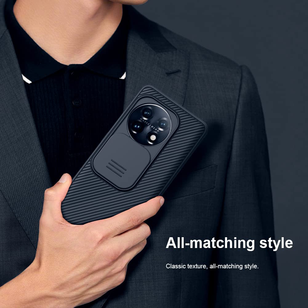 Nillkin OnePlus 11 5G Case - CamShield Pro Case with Slide Camera Cover, Slim Fit Thin Shockproof Cover for OnePlus 11 2023 - Black