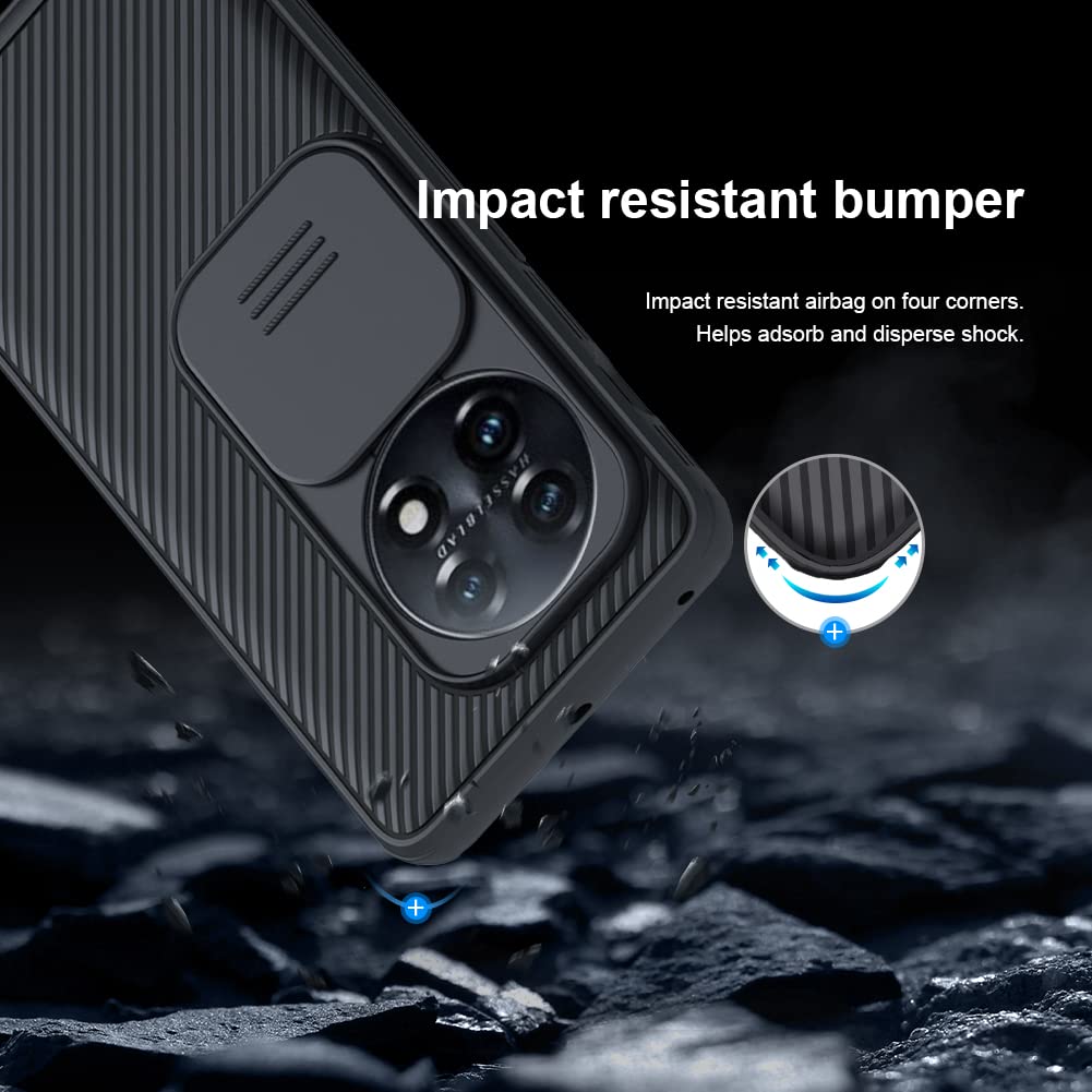 Nillkin OnePlus 11 5G Case - CamShield Pro Case with Slide Camera Cover, Slim Fit Thin Shockproof Cover for OnePlus 11 2023 - Black