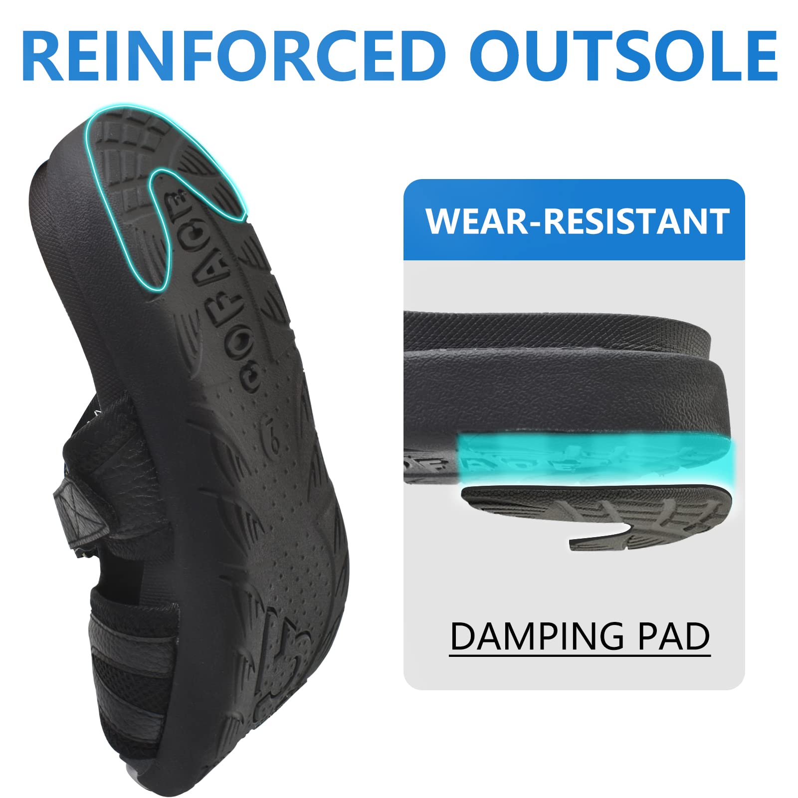 COFACE Mens Sport Recovery Sandals Plantar Fasciitis Soft Cushion Lightweight Orthotic Slides for Men AllBlack Size 13