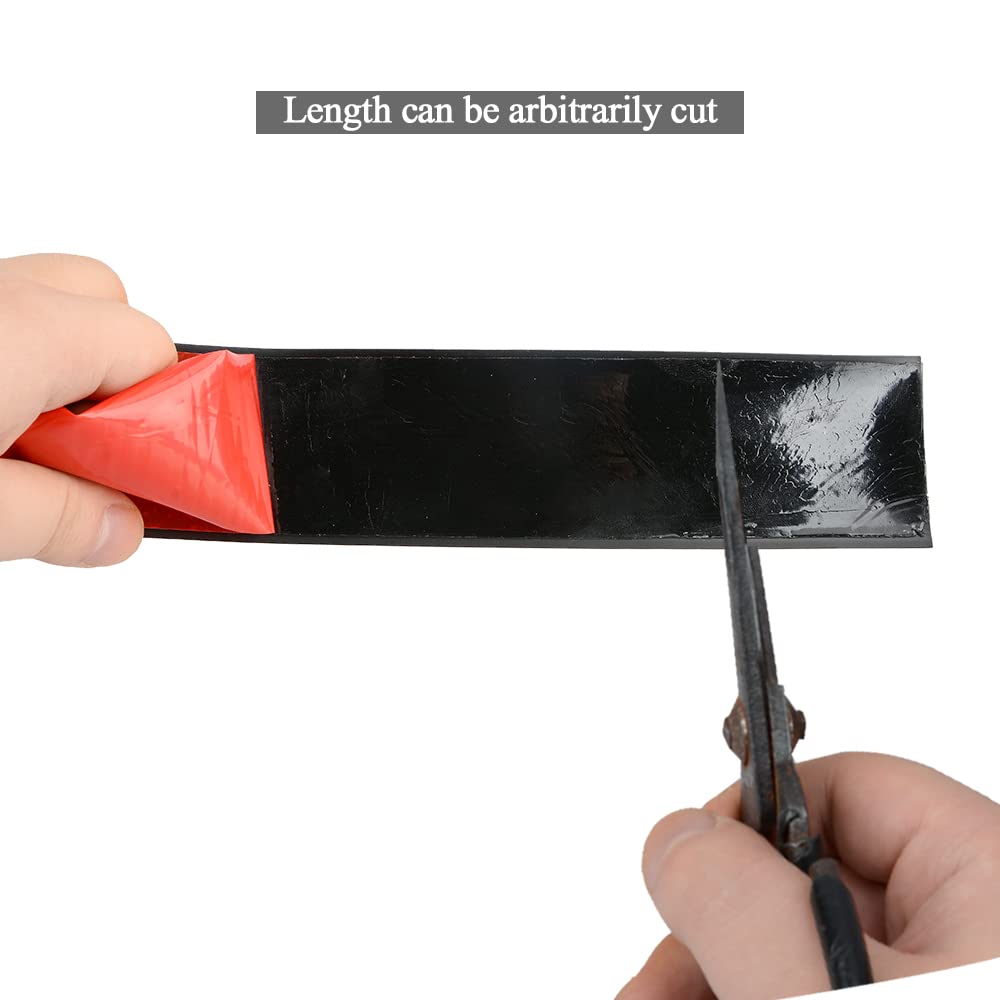 Floor Transition Strip Self Adhesive, 6.56Ft Thresholds for Doorways, 2'' Wide Vinyl Floor Edge Trim, PVC Carpet & Floor Cover Strips, Floor Flat Divider Strip for Laminate Flooring (Black)