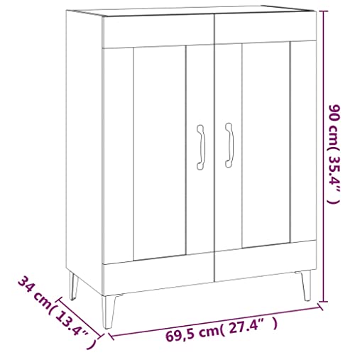 Natulvd Kitchen Sideboard Buffet Cabinet with Double Doors & Metal Legs, Industrial Medical Cupboard Console Table Coffee Bar Cabinet for Entryway, Living Room - Gray