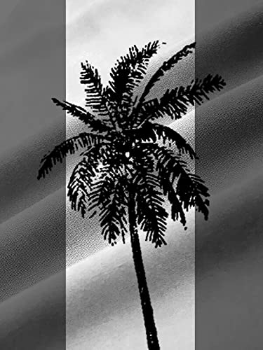 Romever Coconut Tree Print Hawaiian Shirts for Men Short Sleeve Tropical Vacation Beach Button Down Shirts Men (Tree2,3X-Large)