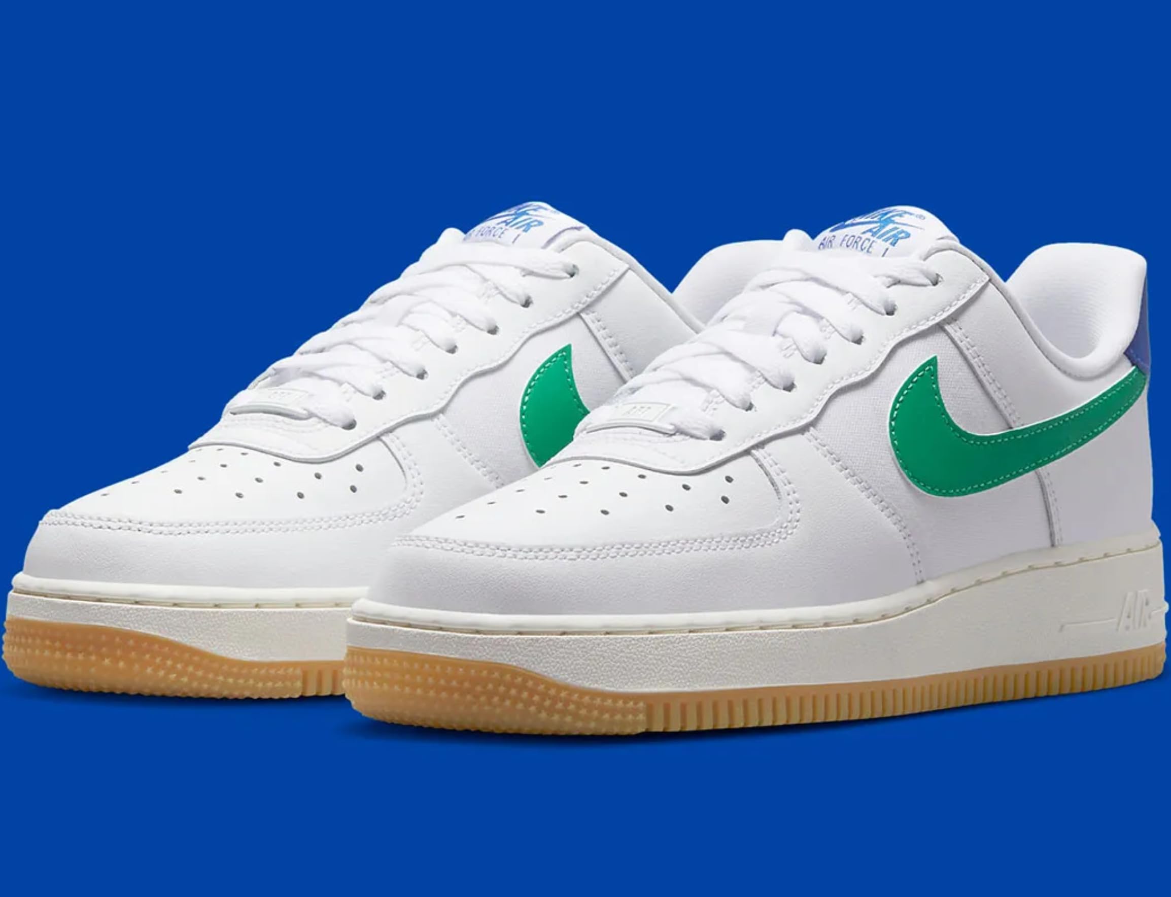 Nike Air Force 1 Low Womens White Game Royal Stadium Green Size 6.5