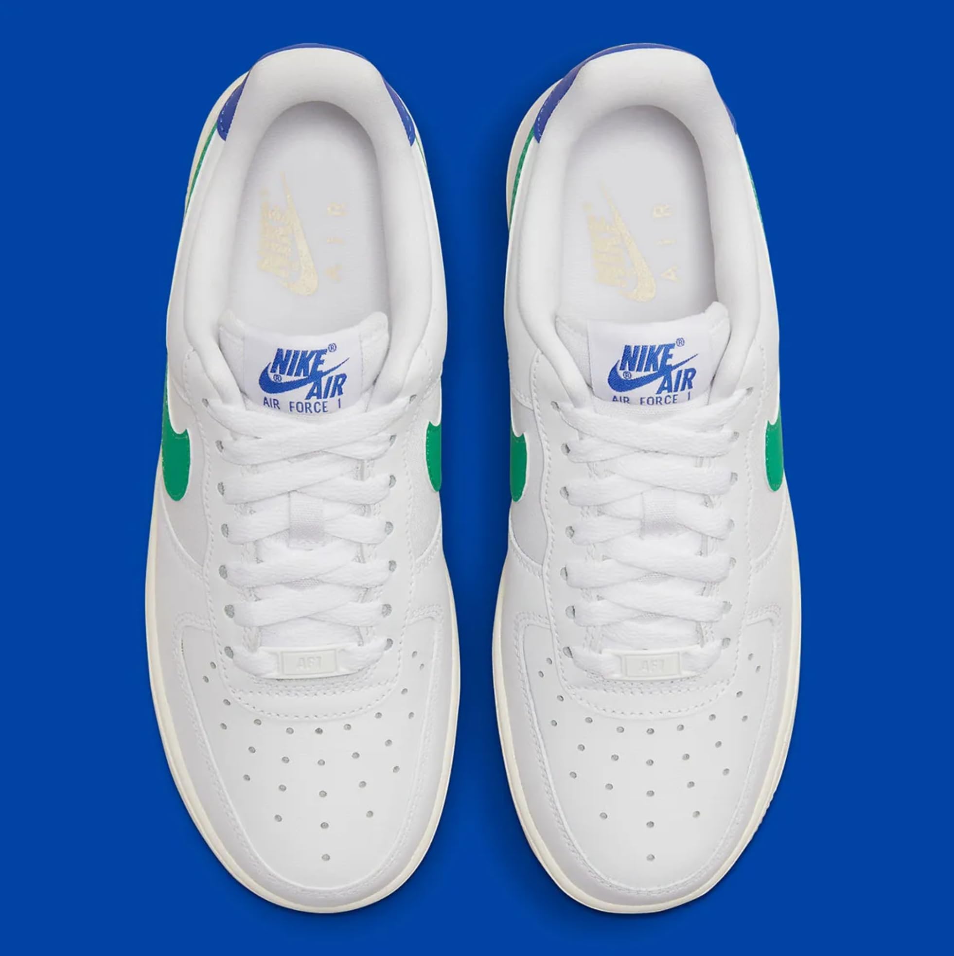 Nike Air Force 1 Low Womens White Game Royal Stadium Green Size 6.5