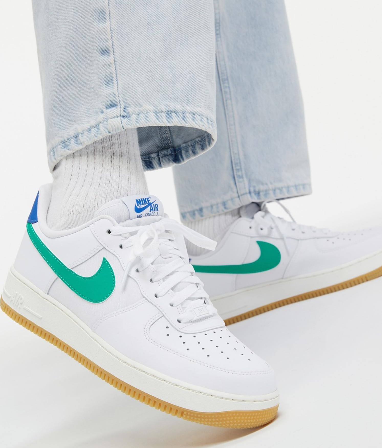 Nike Air Force 1 Low Womens White Game Royal Stadium Green Size 6.5