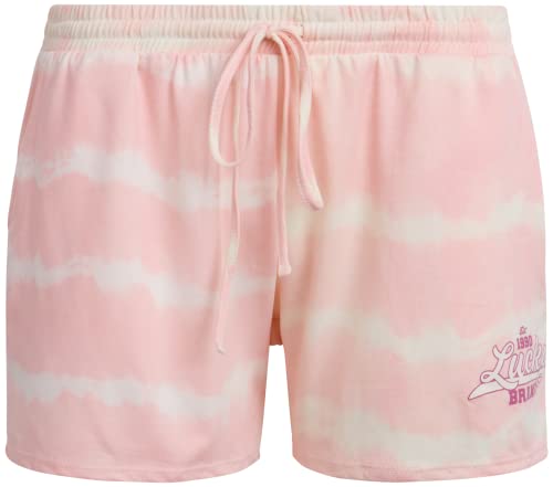 Lucky Brand Women's Pajama Set - Roll Sleeve T-Shirt and Shorts - Sleepwear for Women (S-XL), Size Medium, Pink Tie Dye