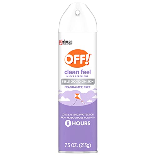 OFF! Clean Feel Insect Repellent Aerosol with 20% Picaridin, Bug Spray with Long Lasting Protection from Mosquitoes, Feels Good on Skin, 7.5 oz